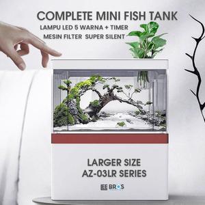 Jual PRODUK TERBARU!! Aquarium Mini Lengkap Dengan Filter Lampu LED ...