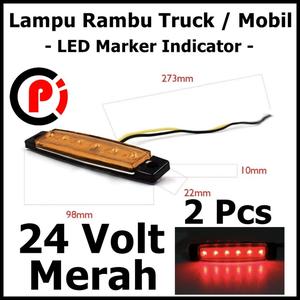 Jual Lampu Rambu Truck Mobil LED Side Marker Indicator Light 24V 24 ...