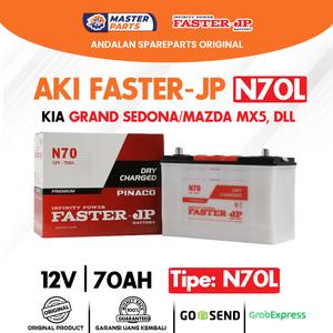 Promo Aki Faster N70L 12V 70Ah untuk Kia Grand Sedona / Mazda MX5 ...
