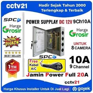 Jual Power Supply Panel Box 9 Pot DC 12V 10 A For CCTV -LED-Harga ...
