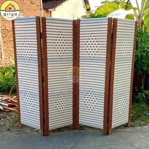 Jual NEW Sketsel Pembatas Ruangan Rotan Sintetis 4 Panel - PAKAI RODA ...