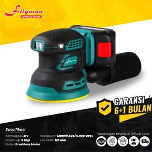 Jual FLIGMAN Orbital Sander Cordless 5 Inch 21V Mesin Amplas Bulat ...