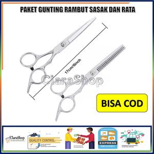 Jual Set Alat Gunting Potong Rambut Dan Gunting Sasak full Stainless ...