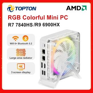 Jual Topton MINIPC AMD Ryzen 7 8845HS 7840HS 6900HX Mini PC RGB Color ...