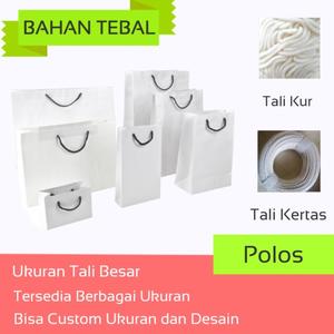 Jual Paper Bag Tas Kertas Putih Polos Custom Bahan Tebal Ukuran Besar ...