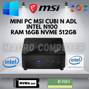 Jual PTR Mini PC MSI Cubi N ADL FULLSET +WIN 11 +RAM +SSD - Intel N100 ...