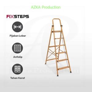 Jual Fixsteps 1.7 mtr Tangga Lipat Aluminium Slim Motif Kayu 6 Step ...