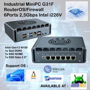 Jual PTR Industrial Mini PC G31 Intel N100 DDR5 6 Port LAN i226 2.5G ...