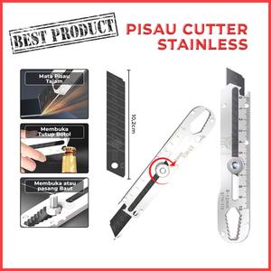 Jual CUTTER STAINLESS Multifungsi Pisau Cuter Stain less 9in1 Pembuka ...