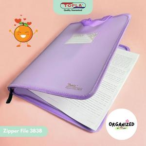Jual TOPLA Tas Map Resleting Warna Pastel Tas Dokumen Jinjing Aesthetic ...