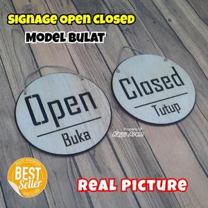 Jual SPECIAL Tulisan Open Closed Kayu / Sign tanda papan bolak balik ...