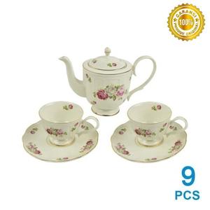Jual Set Teko Teh/Teko Kopi Dua Gelas Mug+Tatakan Motif Bunga Klasik ...