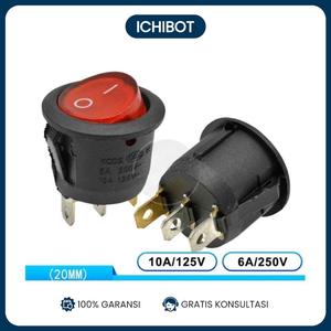 Jual Saklar Bulat 3 Pin Warna Merah 20mm Boat Switch Rocker Power ...