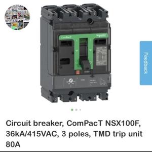 Jual C10F3TM080 MCCB NSX 100F 3P 80A 36kA SCHNEIDER TYPE NEW/BARU ORIGINAL - Jakarta Pusat ...
