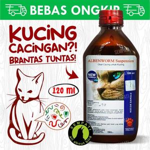 Jual Albenworm Syrup Alben Worm Sirup 120ml Obat Cacing Kucing Raid All ...