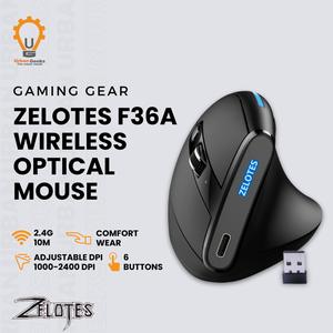 Promo Zelotes F36A Ergonomic Wireless Vertical Gaming Mouse 2400 DPI 6 ...