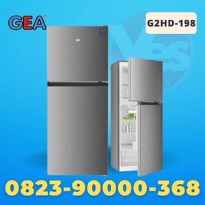 Jual Kulkas 2 Pintu Gea G2HD 198 G2HD-198 Top Mount Fridge Freezer Inox ...