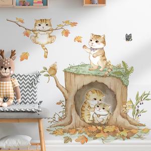 Promo kucing kartun animal hewan stiker dinding wallsticker wall ...