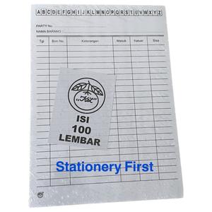 Jual Kartu Stock Persediaan Barang Putih Kecil / Stock Card Kwarto isi ...