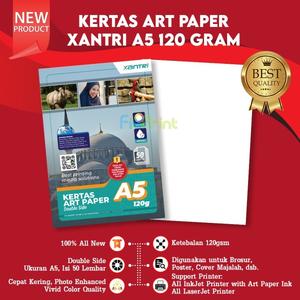 Jual Kertas Art Paper A4 120gsm isi 50 Lembar Photo Paper 120 Double ...