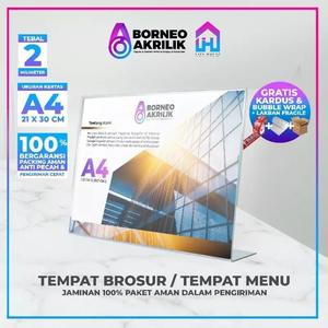 Jual Standing Akrilik A4 Landscape Tempat Brosur Akrilik Stand ...