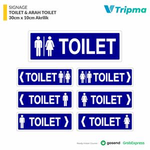 Jual GG_ Rambu/ Sign Arah Toilet 30cm x 10cm - Akrilik/ Acrylic 2mm ...