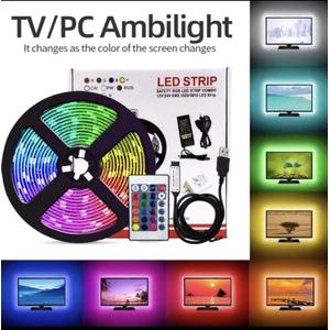 Promo USB Mood Light 5V Led Strip 5050 RGB dengan Remote Control 24 key ...