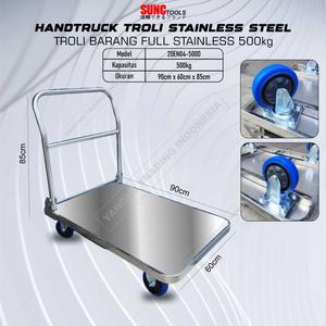 Jual Handtruck Troli Stainless 500kg/Troli Angkut Barang/Trolley 90x60 ...