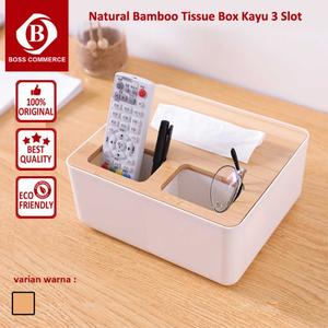 Jual Natural Bamboo Tissue Box Kotak Tempat Tisu Putih Kayu /Tisu ...