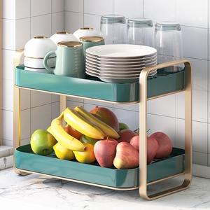 Jual Gold Kitchen Rack Two Tier Shelf/ Rak Dapur Nordic Besi Mewah Emas ...