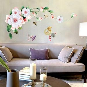 Jual Stiker Dinding atau Kaca atau Wall Sticker Bunga Mekar dan Ikan ...