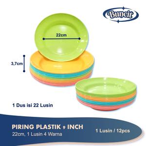 Jual 1 Lusin / 12 Pcs Piring Makan Plastik Ukuran 9 inch / Piring ...