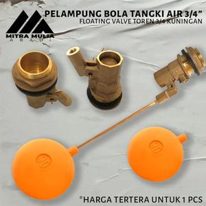 Jual PELAMPUNG TANGKI AIR 3/4 INCI KUNINGAN L FLOATING VALVE TOREN ...