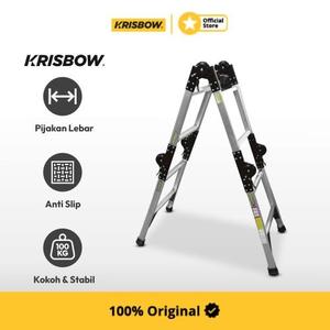 Jual Krisbow Ladder Tangga Lipat Aluminium 4X3 Step 3.8 Mtr - Kota ...