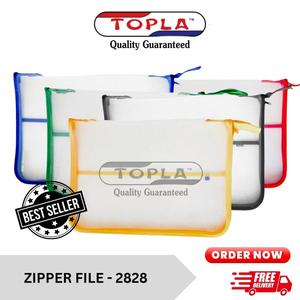 Jual Topla Zipper File 2828 Map Dokumen Resleting Folio F4 Tas untuk ...