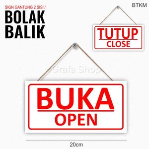 Jual Sign Board Open Closed Kayu / Signage Gantung Toko Cafe Resto Buka ...