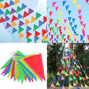 Jual Bendera Segitiga Hias Festival Warna Warni / Bunting Flag HUT Kain ...