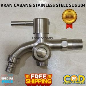Jual KRAN CABANG DOUBLE HANDLE KERAN 2 FUNGSI STAINLESS STEEL SUS 304 ...