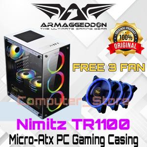 Jual Casing Cpu Gaming Armaggeddon Nimitz Tr1100 Include 3 Fan Blue ...