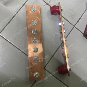 Jual Busbar Netral 6mm x 50mm x 250mm 5 baut m8 Murni Busbar Custom ...