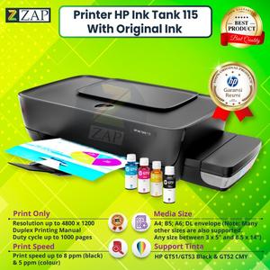 Jual Printer HP Ink Tank 115 Print Only A4 Garansi Resmi HP115 (2LB19A ...
