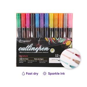 Jual hh- Outline Markers Double line Outline Pen Drawing Marker Pen ...