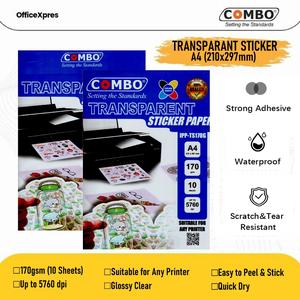 Jual KERTAS STIKER TRANSPARANT A4 / TRANSPARANT STICKER PAPER / VINYL ...