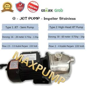 Jual MESIN POMPA AIR SEMI JET PUMP STAINLESS JETPUMP SEMIJET (GRAB ...