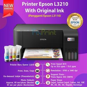 Jual Printer Epson EcoTank L3210 Black L3216 White (Print - Scan - Copy) All in One New ...
