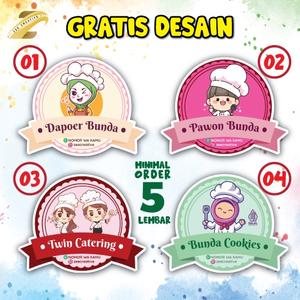 Jual Stiker Label Kemasan Cutting Pola Gratis Desain / Stiker Logo ...