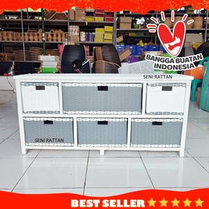Jual Rak TV Laci Jasmine Lemari Rotan Sintetis 6 Laci Box Kerangka atau ...