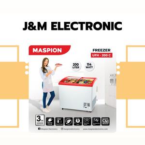 Jual MASPION UFH 200 C chest freezer box 200 liter kaca sliding pembeku ...