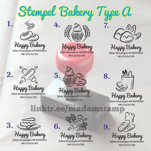 Jual stempel cafe A bakery nama toko roti bread cake store warna flash ...