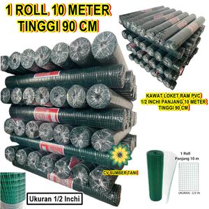 Jual BM PROMO KAWAT LOKET RAM PVC HIJAU UKURAN 1/2 INCH UNTUK KANDANG ...